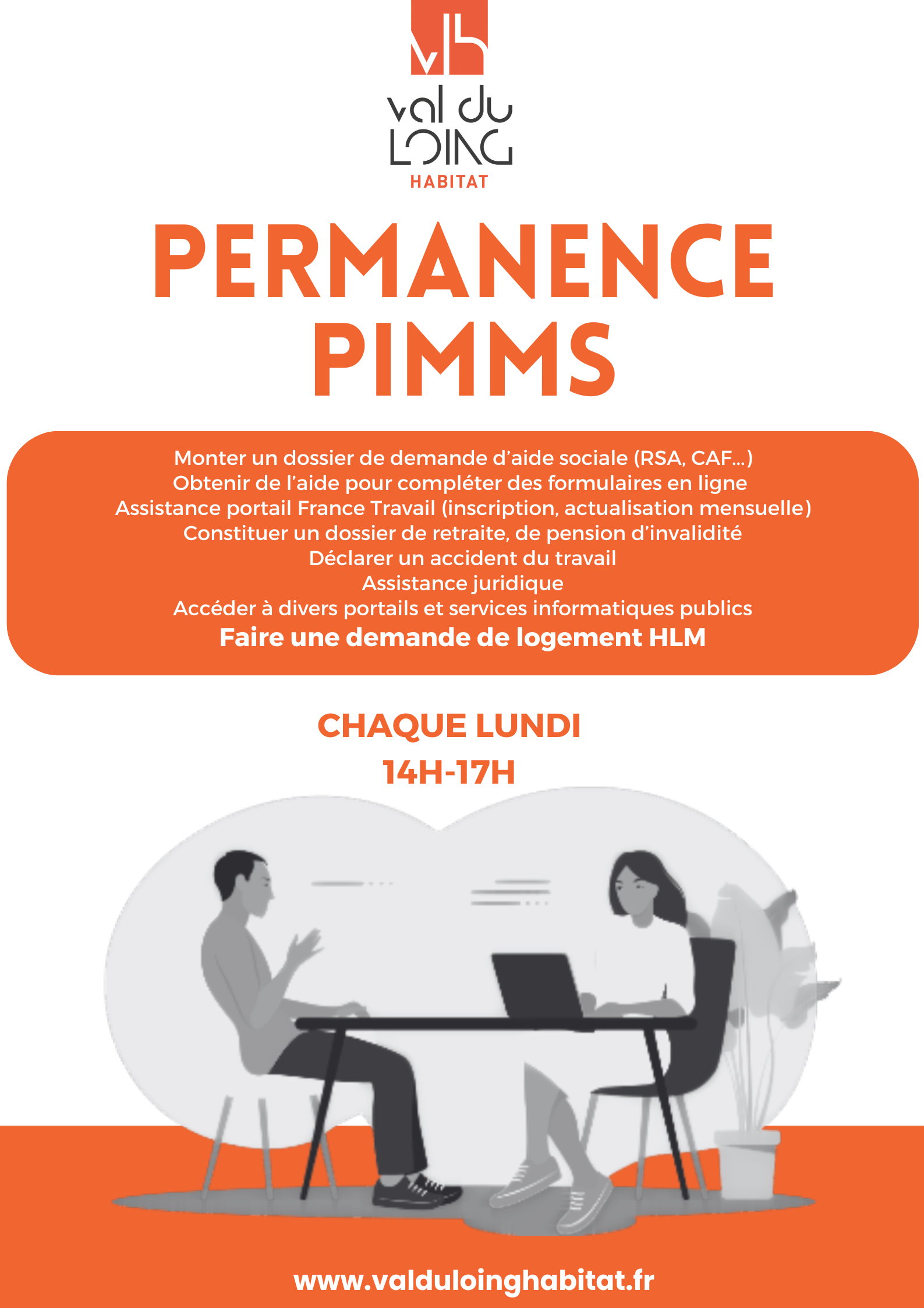 Permanences hebdomadaires PIMMS Médiation chez Val du Loing Habitat ...